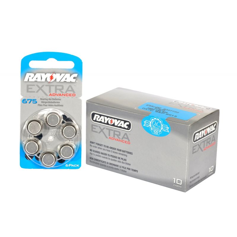 Batteries Rayovac 675 hearing aid (Pack 60 batteries) Rayovac Heari...