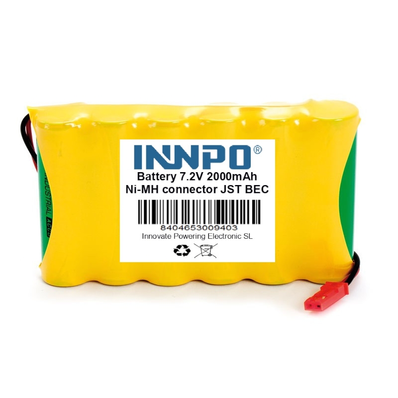 Battery 7.2V 2000mah connector JST BEC 7.2V Rechargeable Batteries