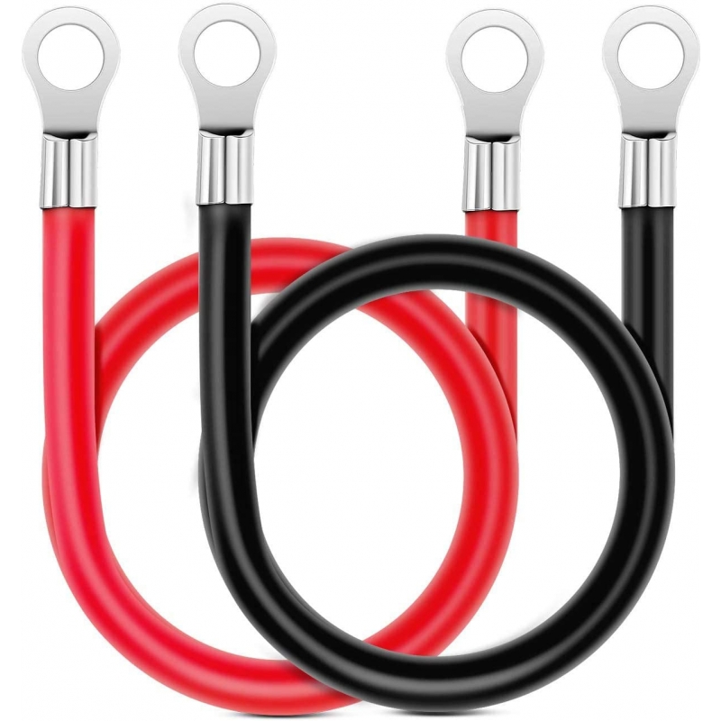 Battery cables 6 AWG 0.5m with eyelet terminals